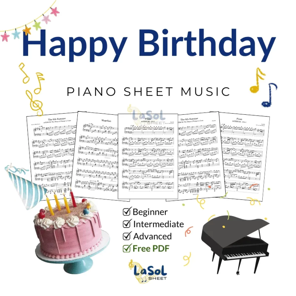 Happy Birthday Piano Sheet Music Advanced 4 Variations On Happy